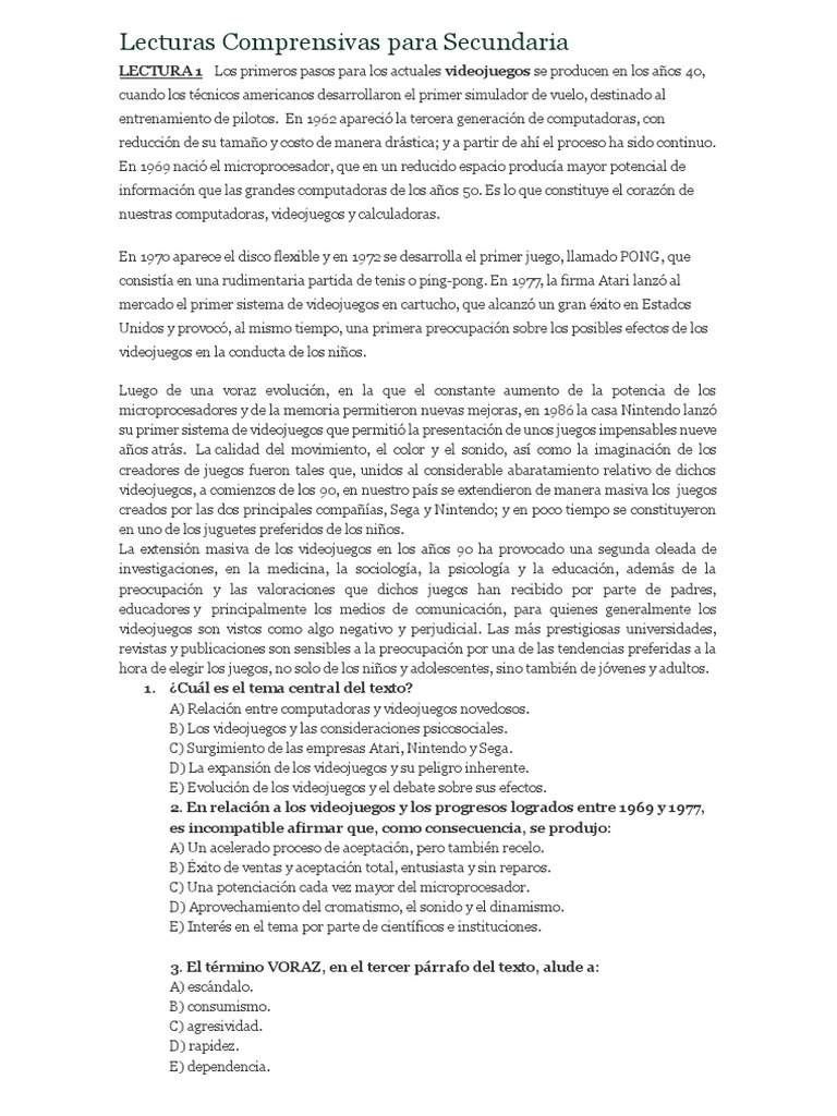 Lecturas Comprensivas para Secundaria | PDF | Feminismo | Estudios de ...