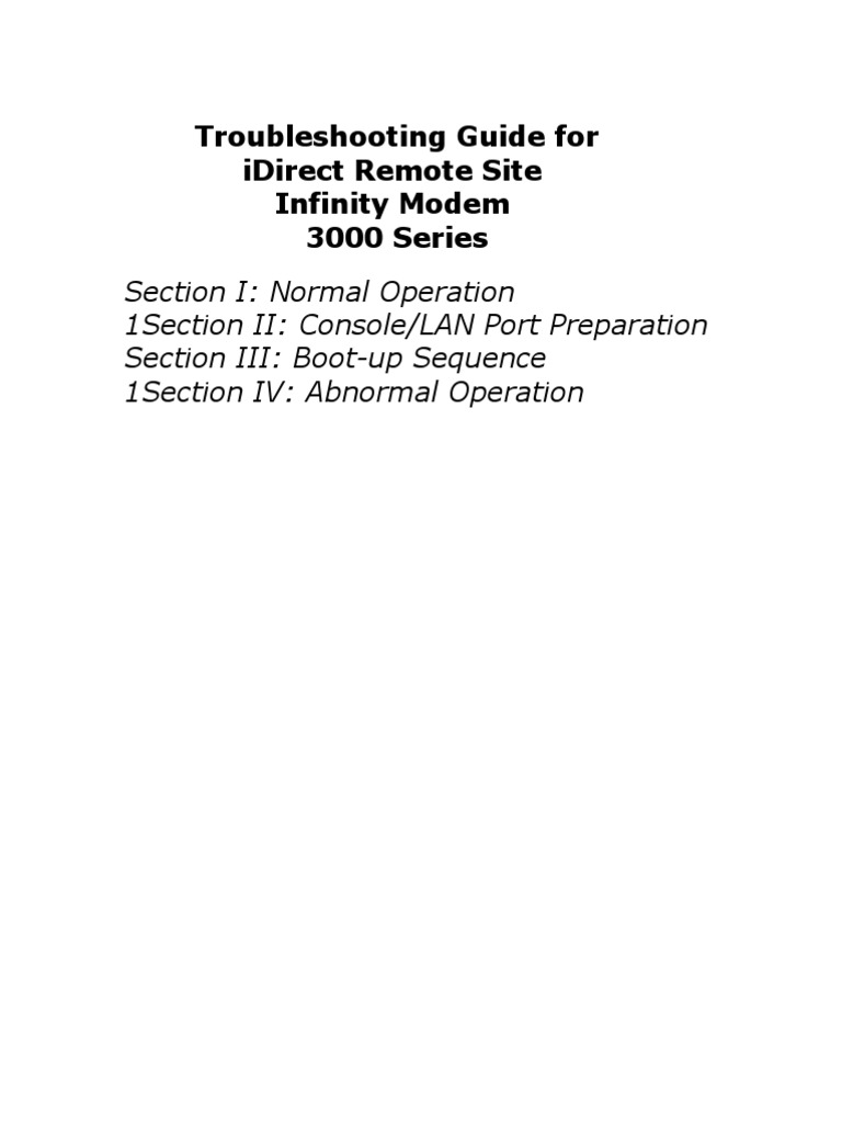 Troubleshooting Guide For Idirect Remote Site | PDF | Booting | Local ...