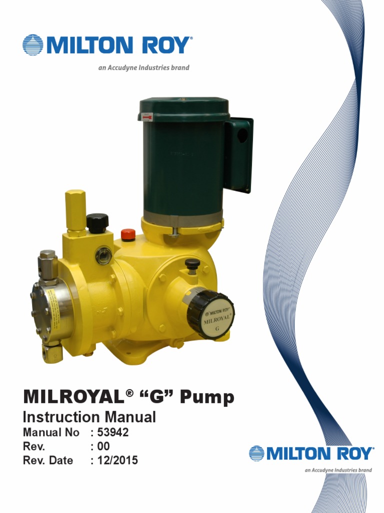 Manual - Milton Roy Serie-G | Download Free PDF | Pump | Valve