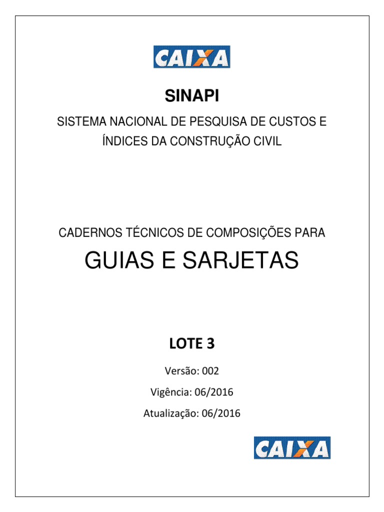 Sinapi CT Lote3 Guias Sarjetas V002 | PDF | Extrusão | Tempo