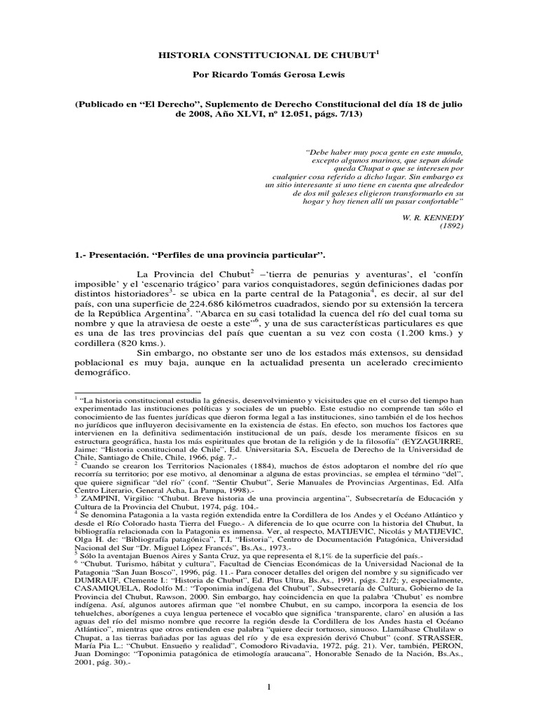 Historia Chubut | PDF | Argentina | Alemania