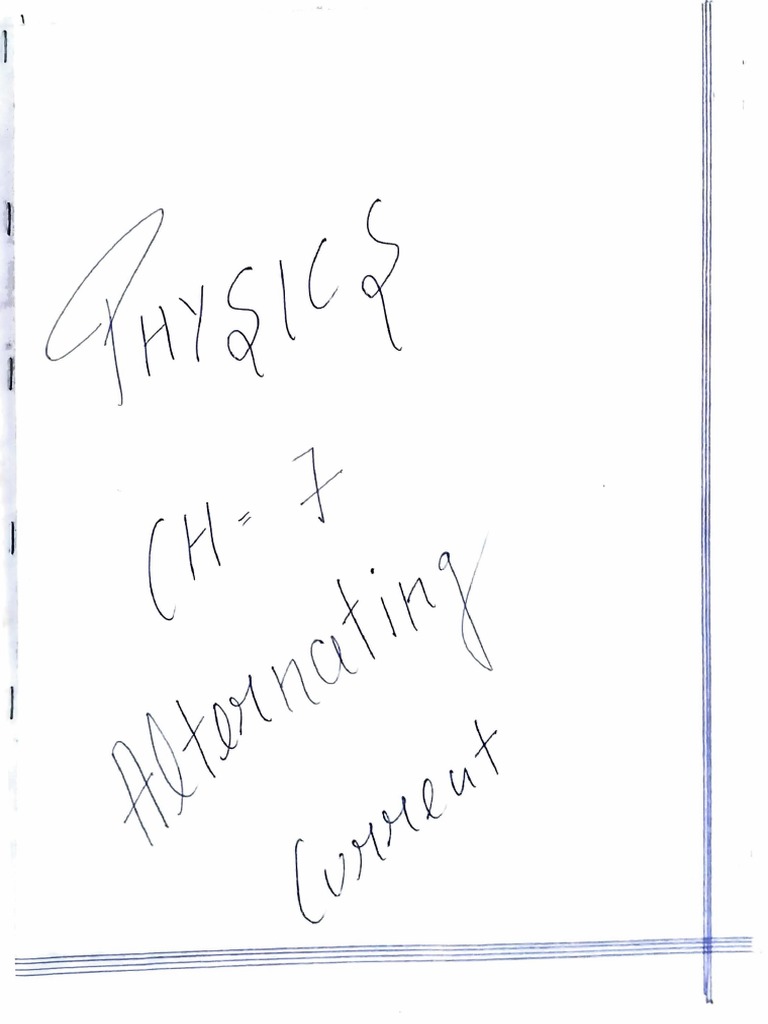 Alternating Current Class 12 Physics Revision Notes Handwritten Blue ...