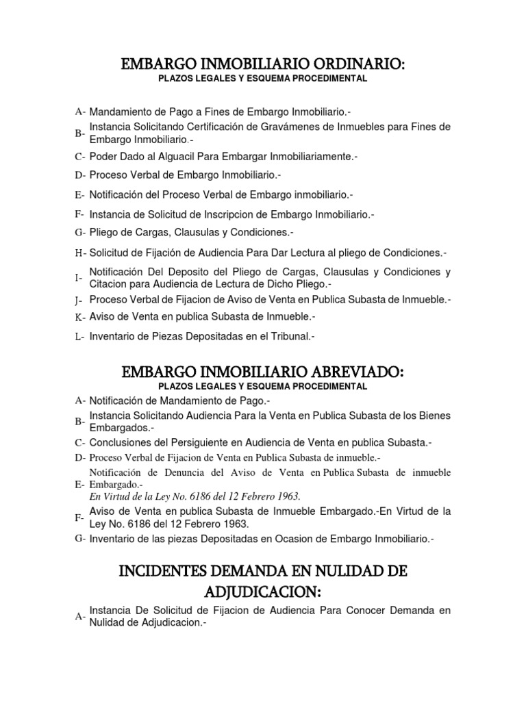 Proceso EMBARGO INMOBILIARIO | PDF