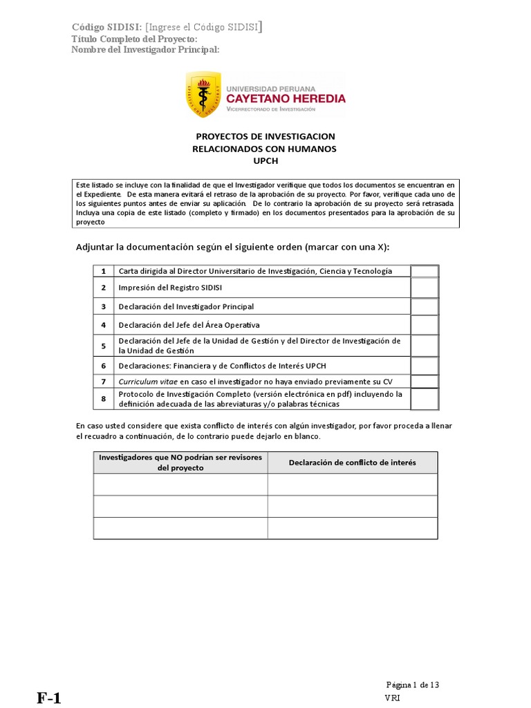 Documentación para Proyectos de Investigación UPCH | PDF ...