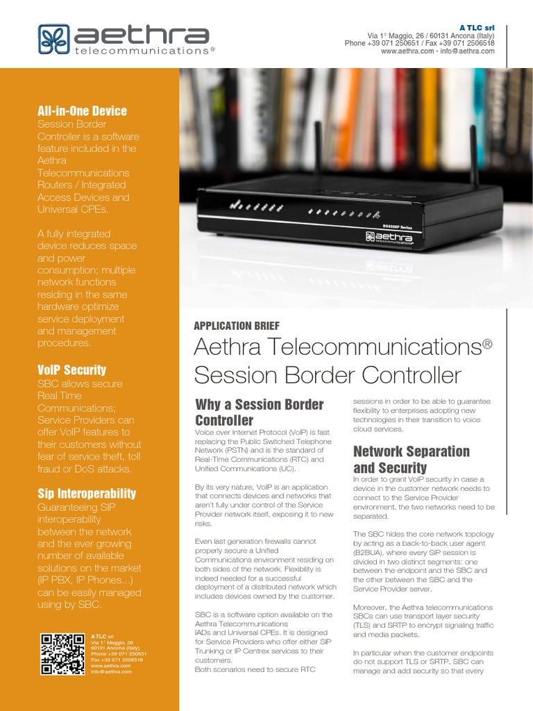 Application Brief Session Border Controller | PDF | Session Initiation ...