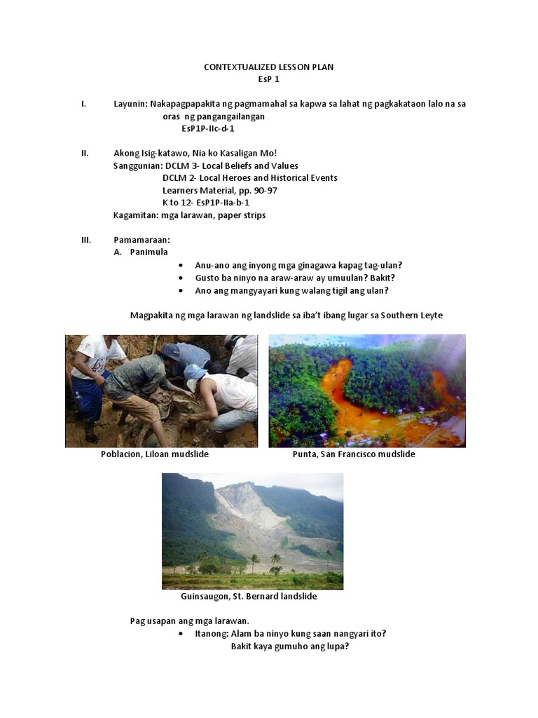 Contextualized Lesson Plan-Esp | PDF