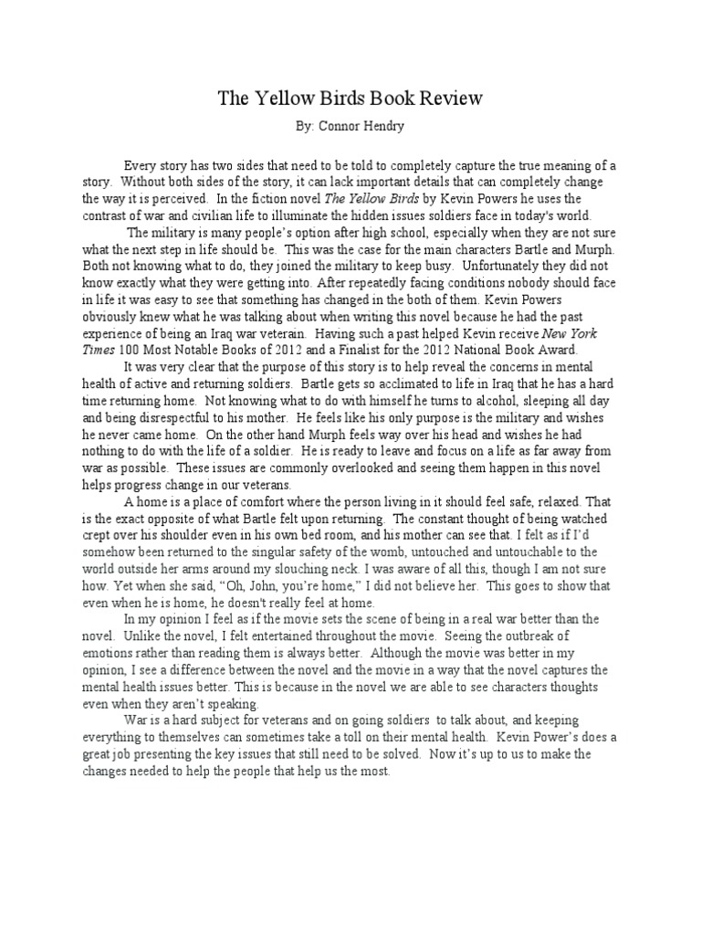 The Yellow Birds Book Review | PDF | Unrest | Armed Conflict