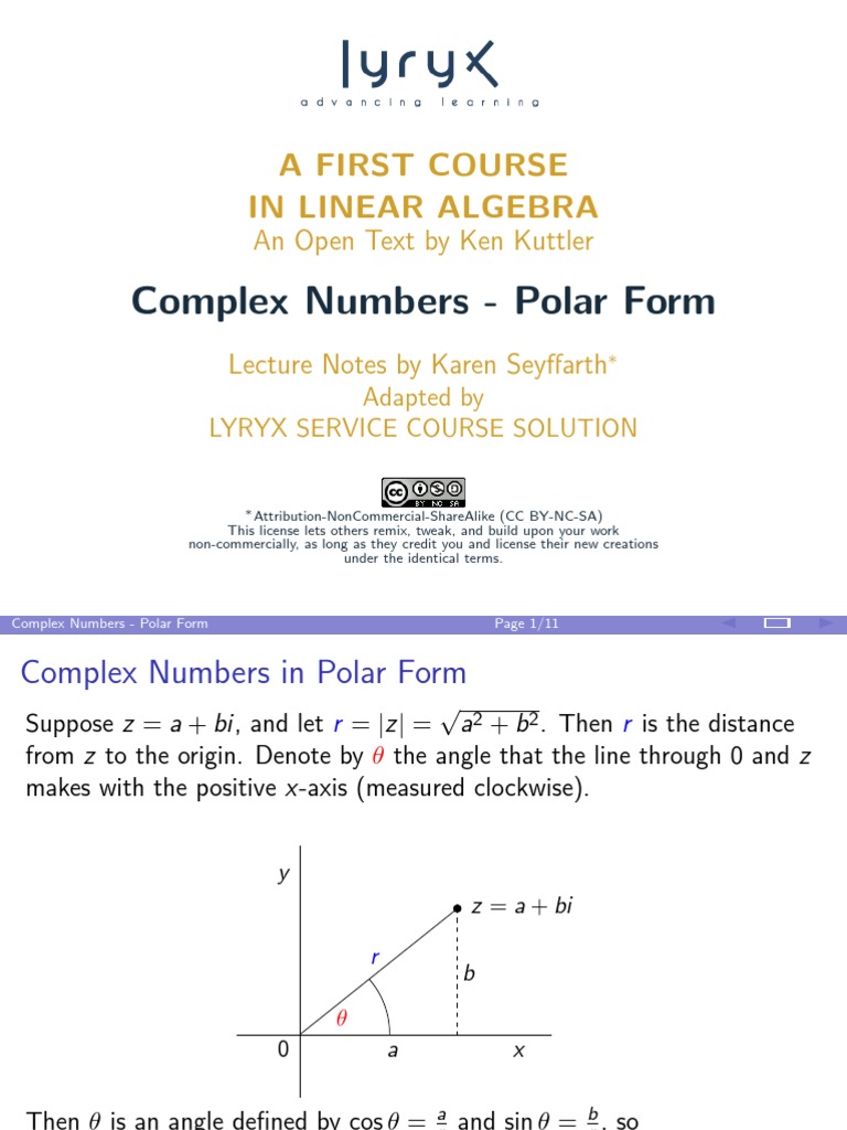 Complex Numbers in Polar Form | PDF | Complex Number | Sine