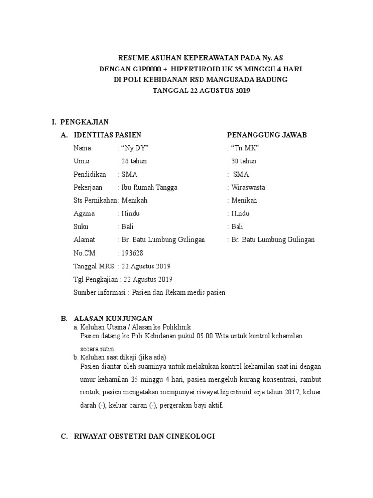 RESUME ANC NORMAL Riwayat Hipertiroid | PDF