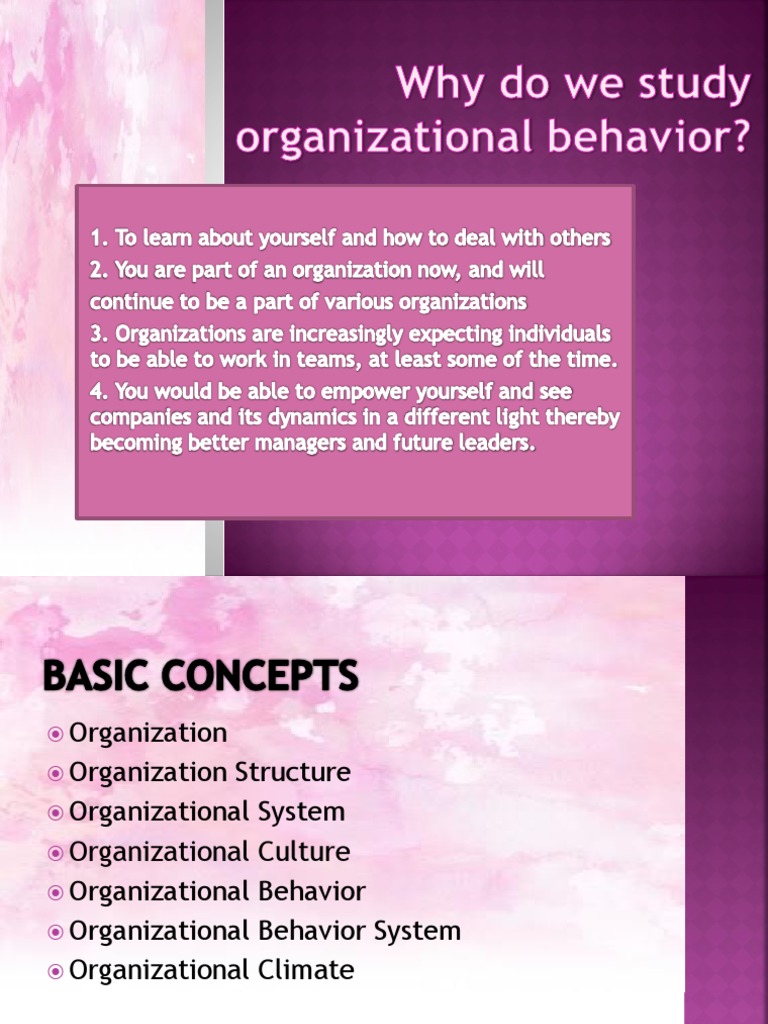 Why Do We Study Organizational Behavior | PDF | Organizational Behavior ...