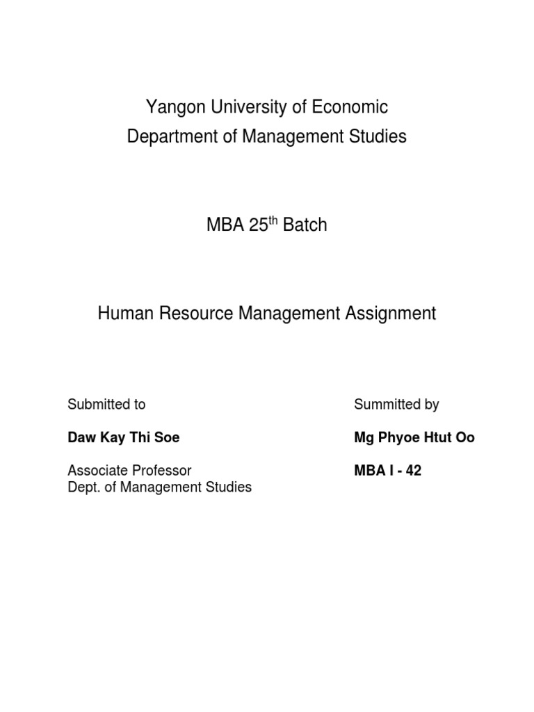 HRM Assignment PHO | PDF | Employment | Human Resource Management