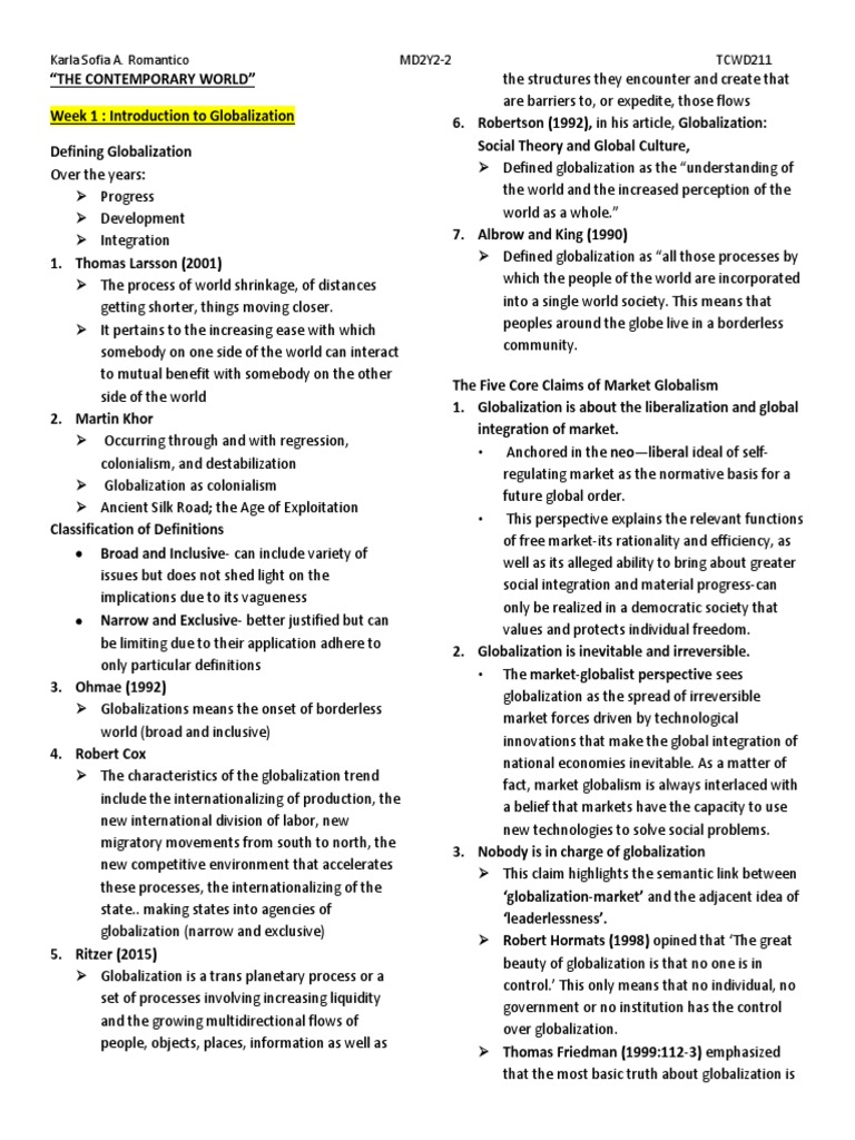 The Contemporary World | PDF | World Systems Theory | Economies