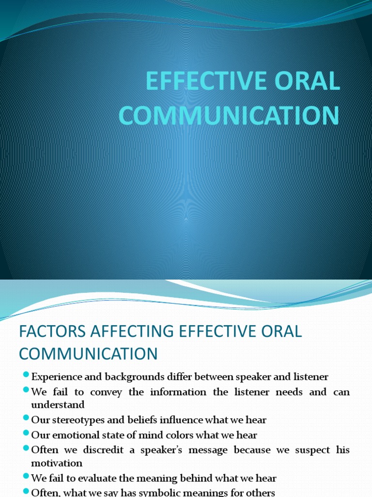 Oral Communication | PDF | Communication | Speech