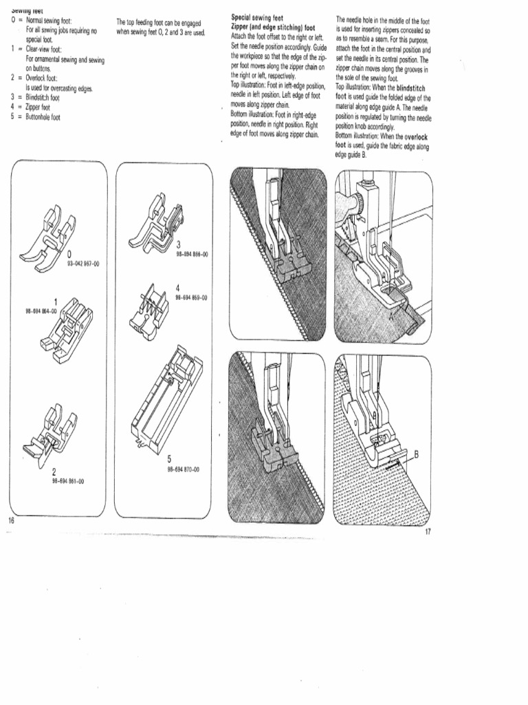 Pfaff Snap-On Feet | PDF | Sewing | Decorative Arts