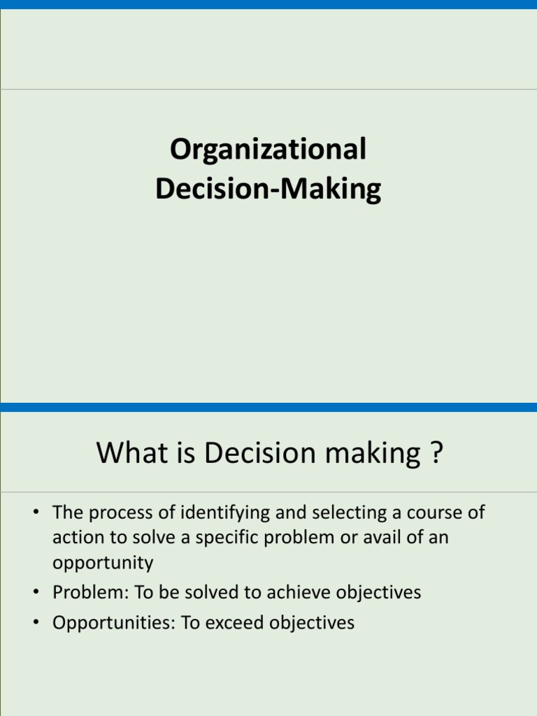 Organizational - Decision - Making For OB | PDF | Decision Making | Rationality