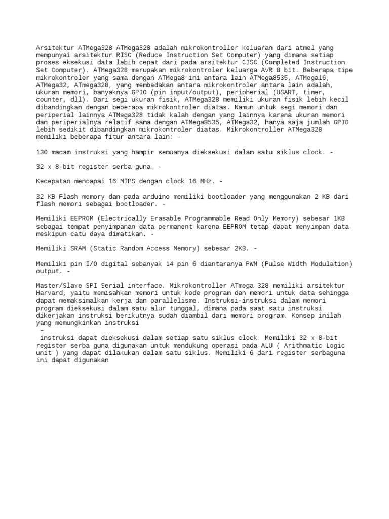 Arsitektur ATmega 328P | PDF