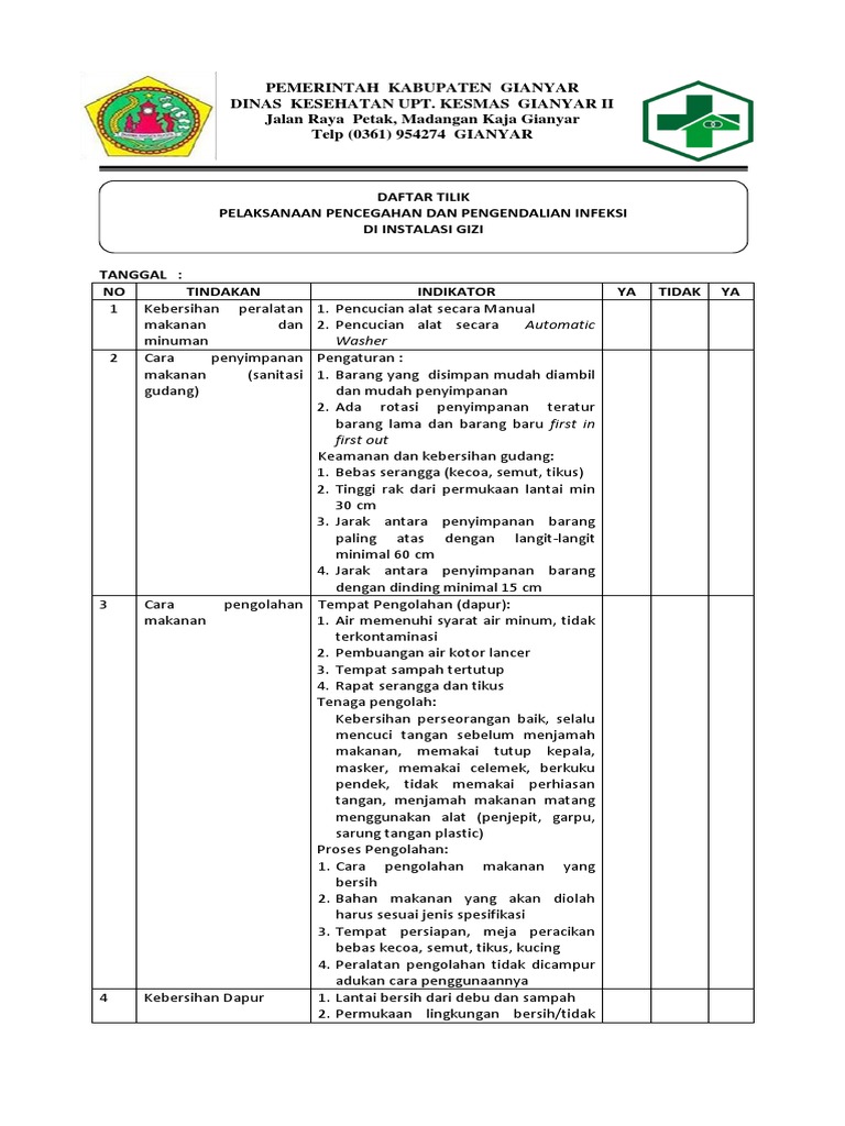 Supervisi Ppi Di Gizi | PDF