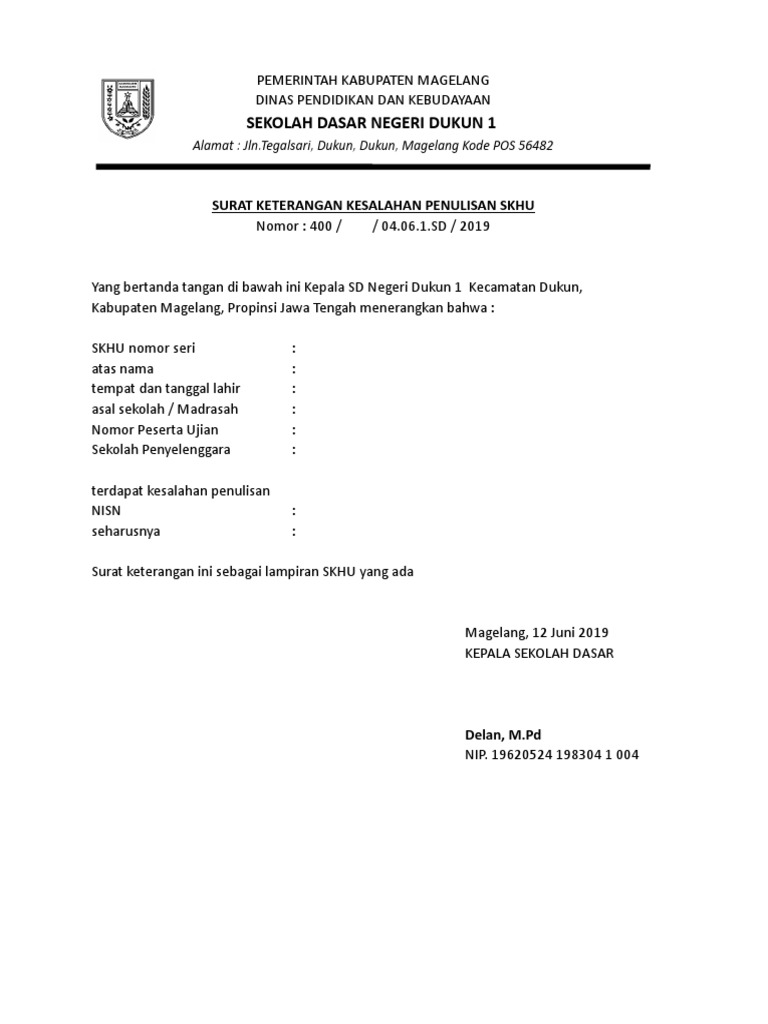 Contoh Lampiran Skhu Tahun 2019 | PDF