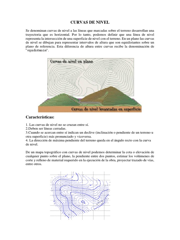 Curvas de Nivel y Pendientes | PDF | Curva | Pendiente