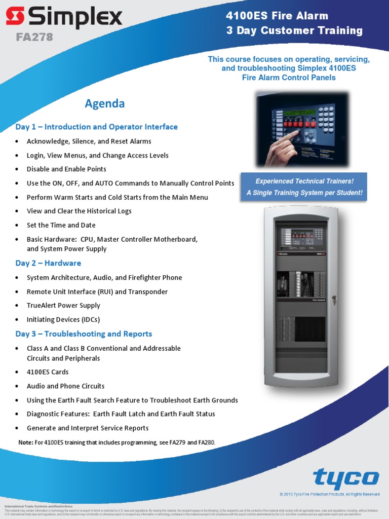 Simplex 4100ES Customer Training Agenda | PDF | Electronics | Computer ...