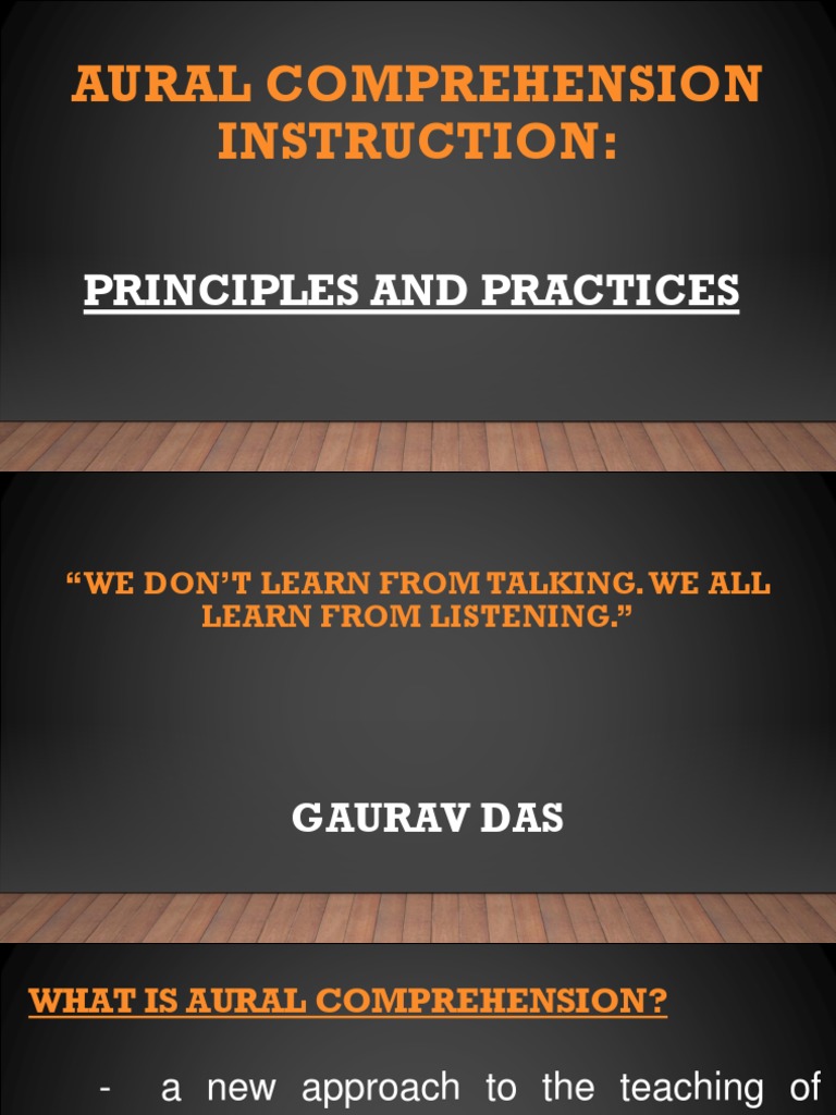 Aural Comprehension Instruction | PDF | Language Education | Learning