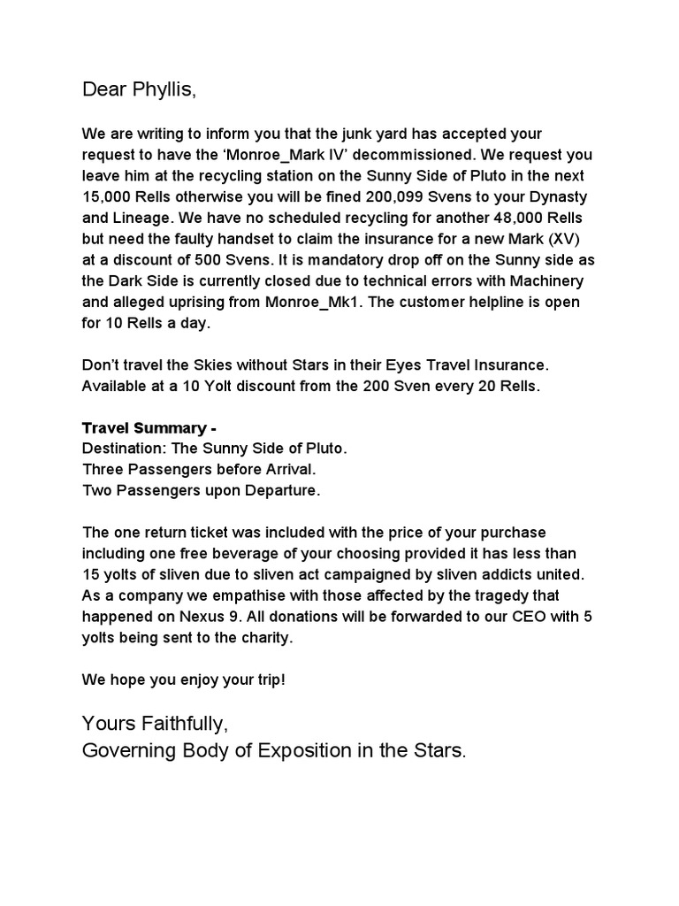 Letter For Pluto | PDF