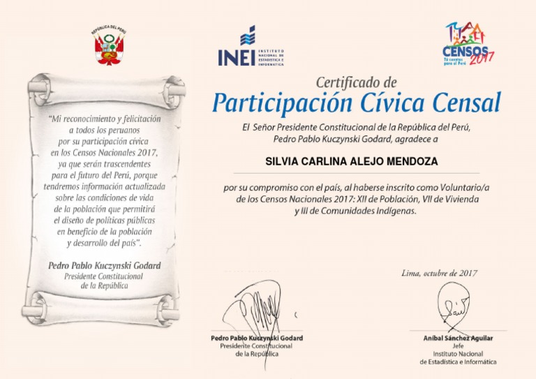 Certificado Inei PDF | PDF