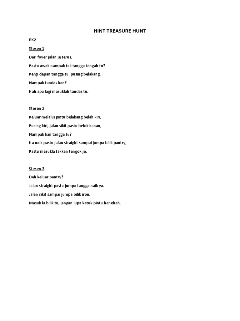 Hint Treasure Hunt | PDF
