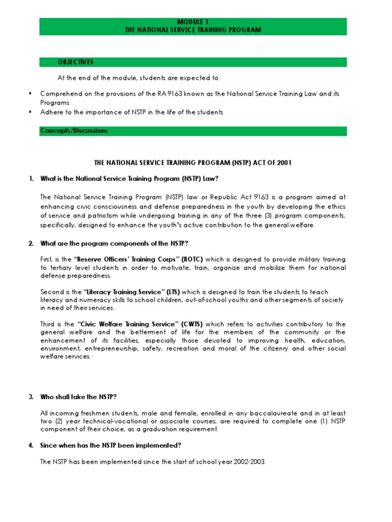 NSTP Module | Download Free PDF | Value (Ethics) | Human