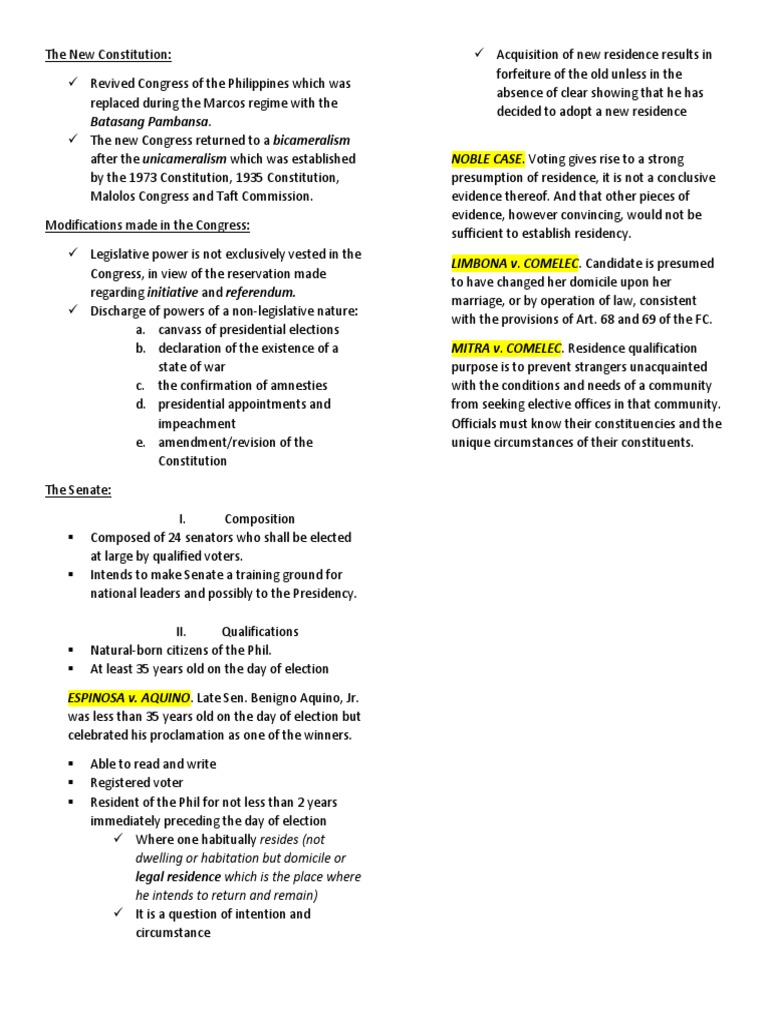 Consti Rev | PDF | Commission On Elections (Philippines) | Constitutional Law
