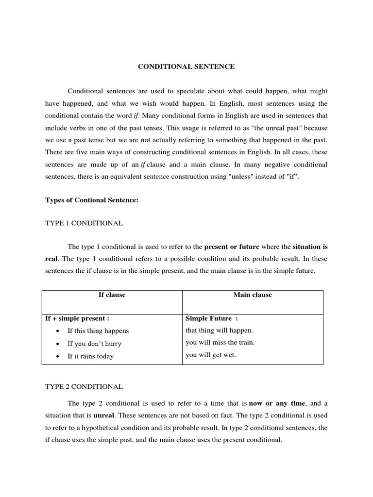 Conditional Sentence | PDF | Grammar | Language Mechanics