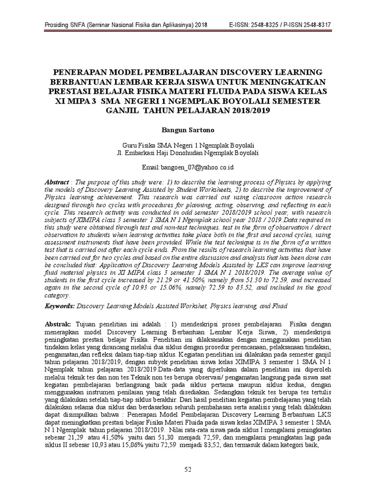 Contoh Jurnal PTK Discaveri Learning PDF | PDF | Pedagogy | Cognition