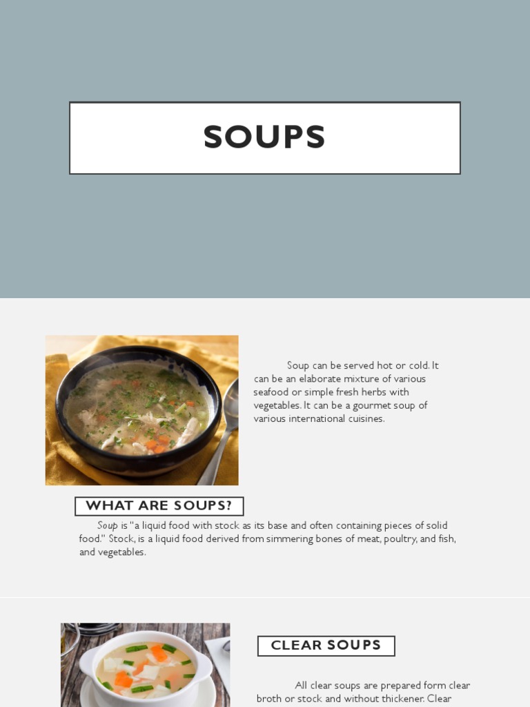 SOUPS | PDF | Soup | Broth