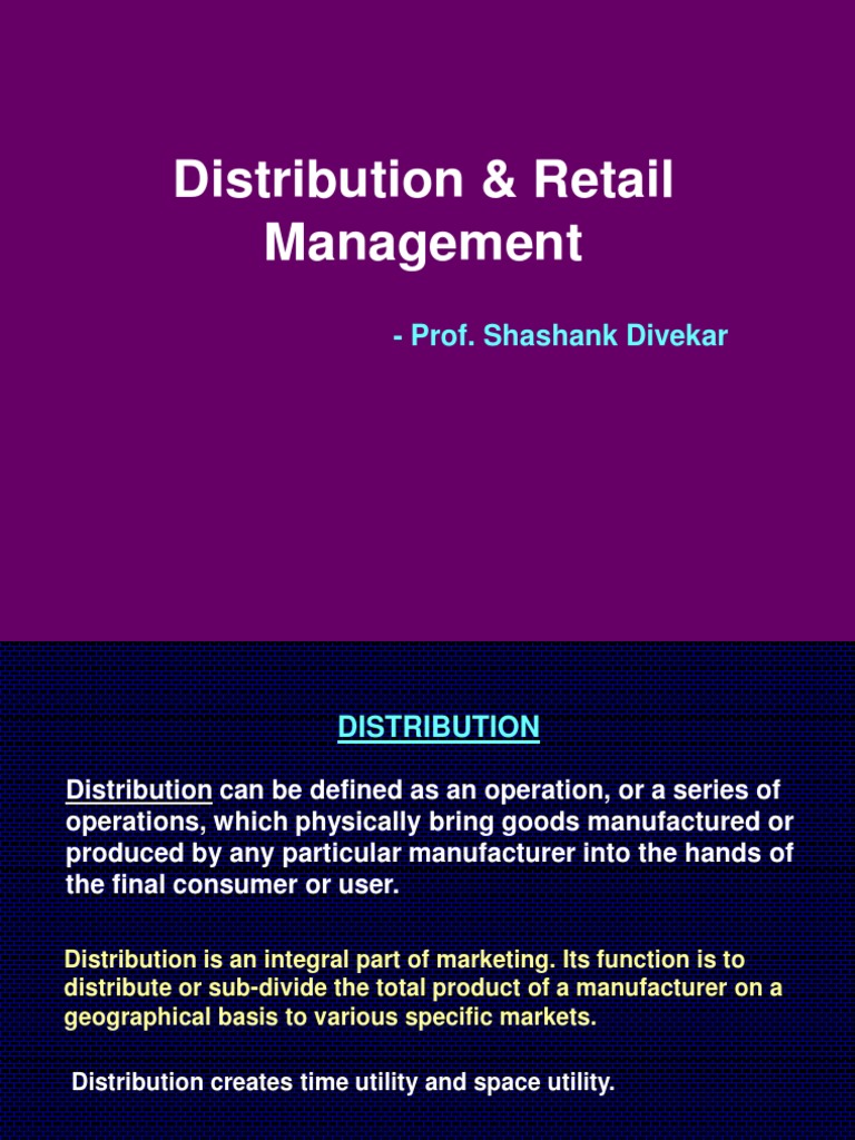 Distribution & Retail | Download Free PDF | Retail | Supply Chain
