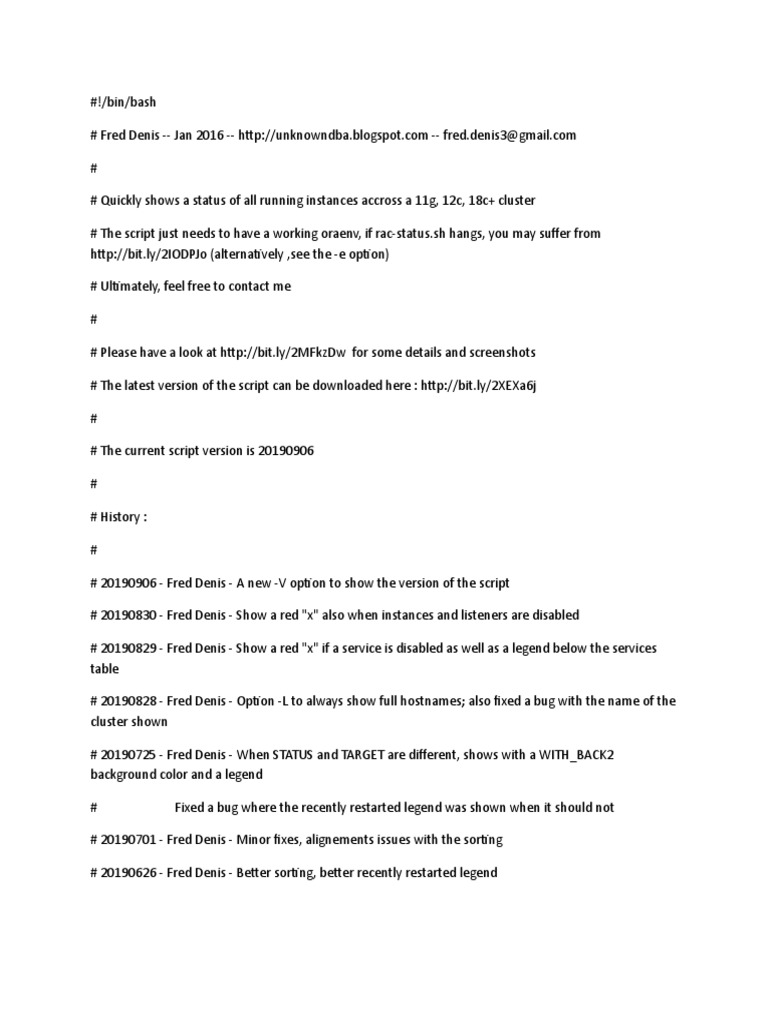Rac Status Script A Bash Script For Monitoring Oracle Rac Databases Listeners And Services