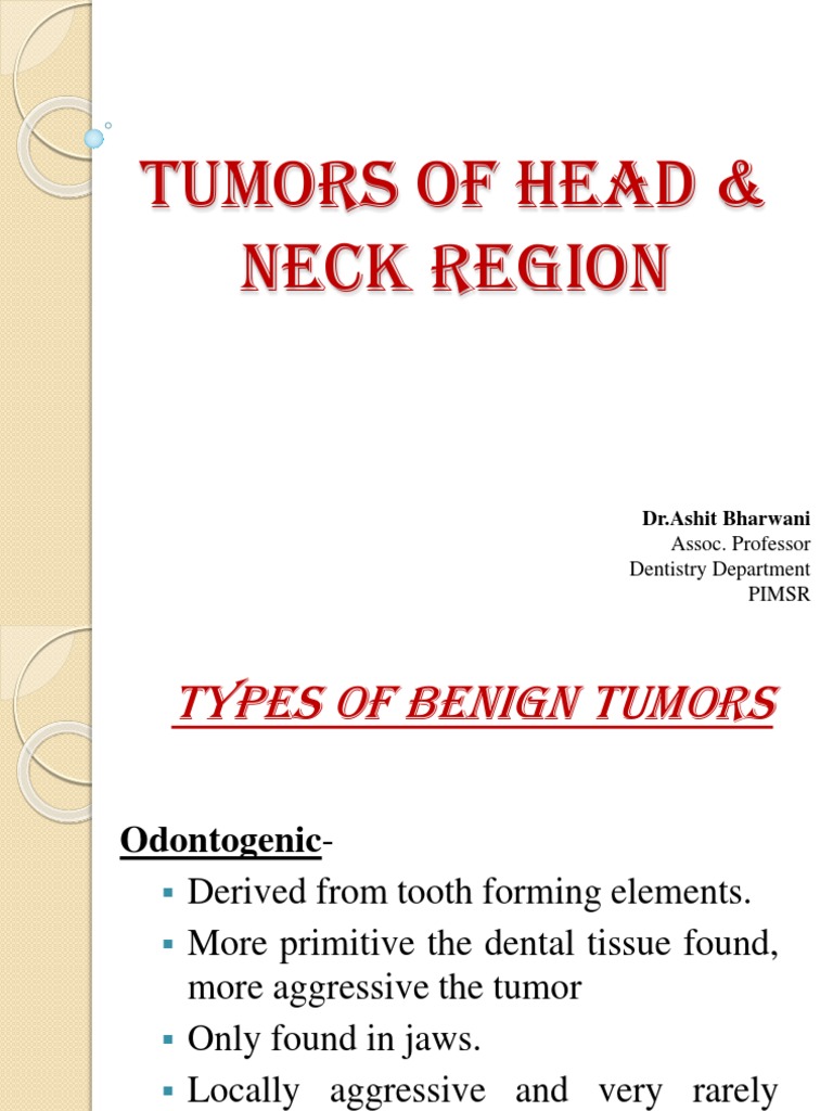 Tumors of Head and Neck Region | PDF | Neoplasms | Anatomy