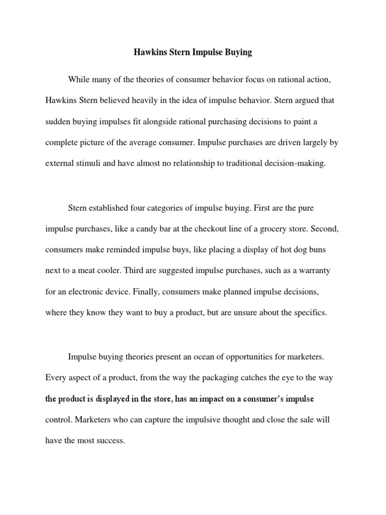 Hawkins Stern Impulse Buying | PDF