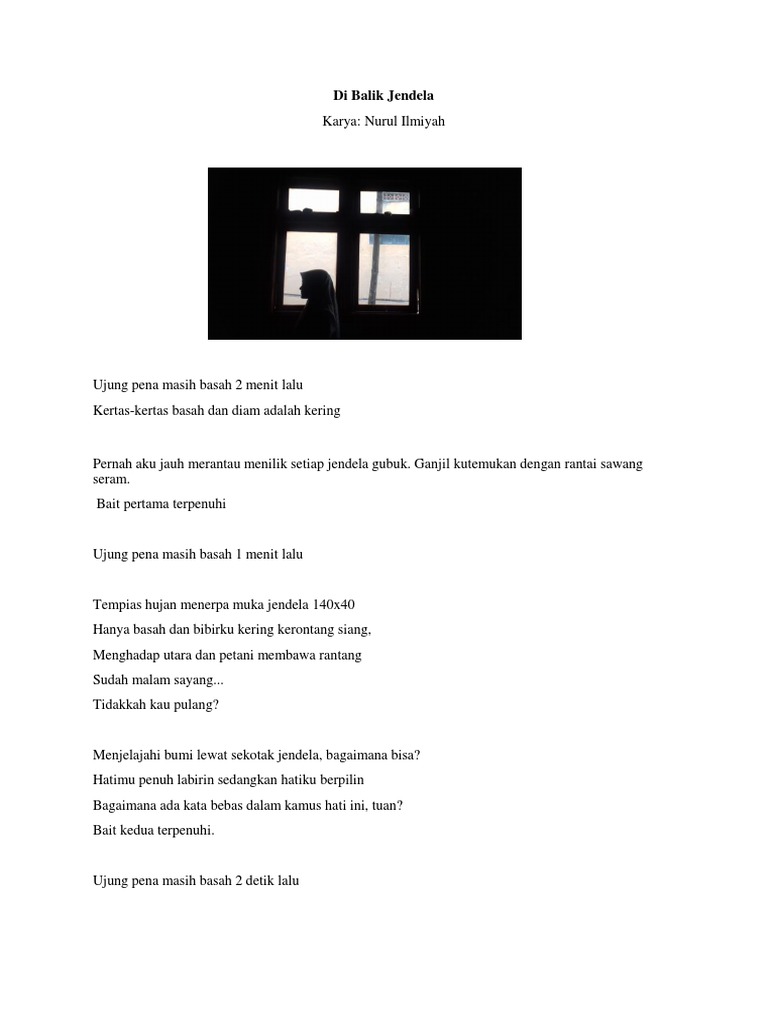 Di Balik Jendela | PDF | Seni | Puisi