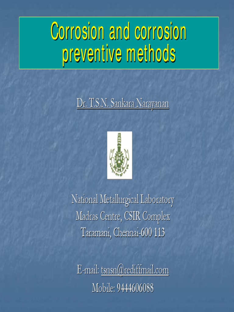 Corrosion Science and Engineering - Course Material PDF | PDF ...