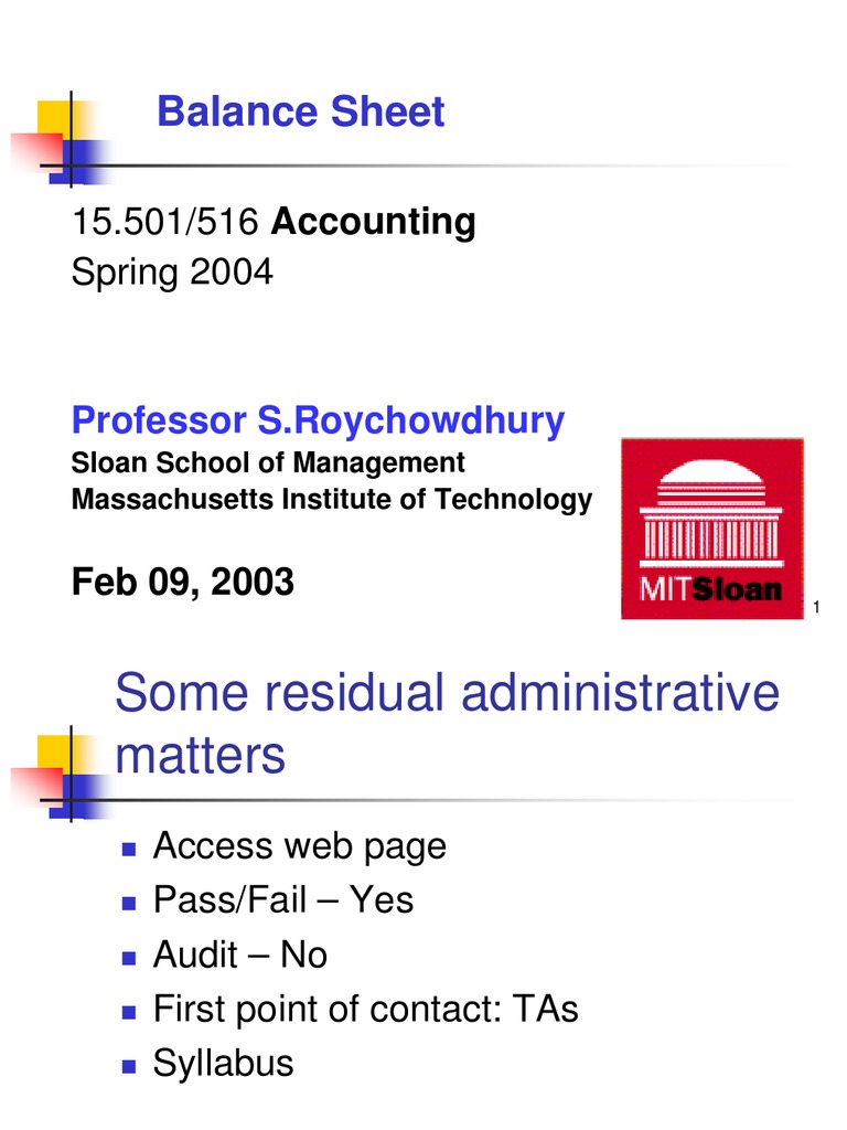 Lecture2 - Balance Sheet and The Recording of Transactions | PDF