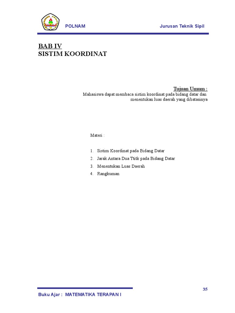 Bab Iv. Sistim Koordinat | PDF