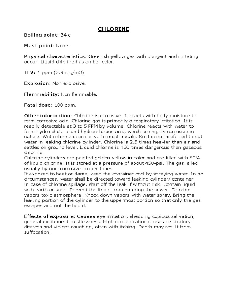 Physical Characteristics, Hazards, and Safety Procedures for Working ...