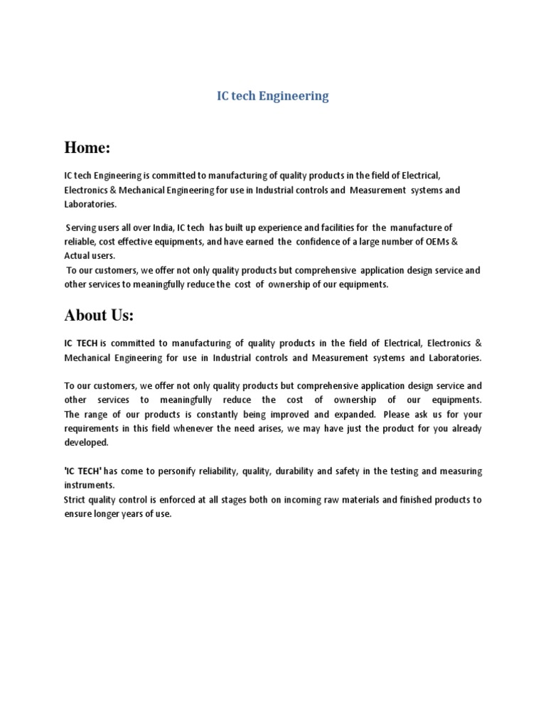 IC Tech Profile | PDF | Research And Development | Engineering