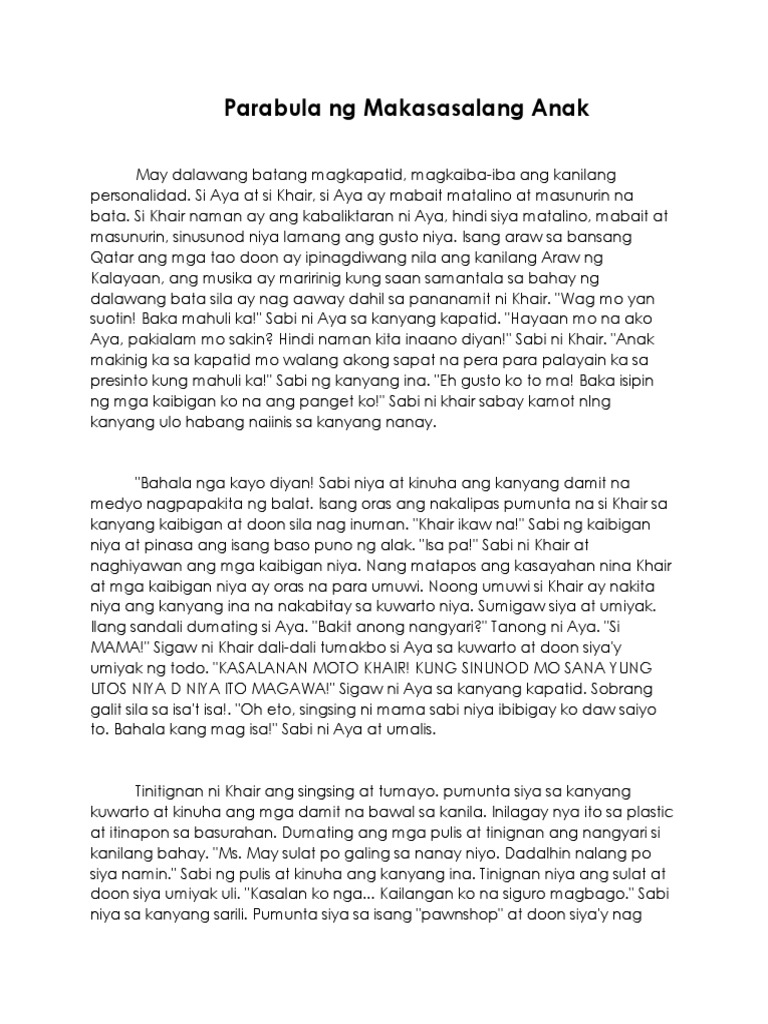 Filipino Parabula | PDF