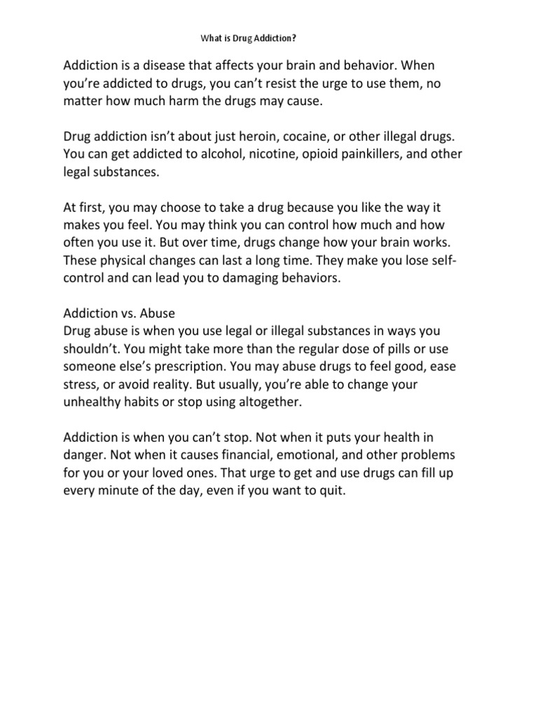 What Is Drug Addiction | PDF