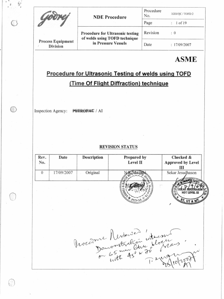 AI Signed TOFD Procedure PDF | PDF