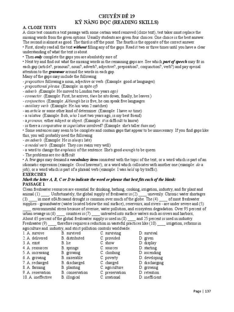 Reading Practice - Grade 12 | PDF | Question | Nobel Prize