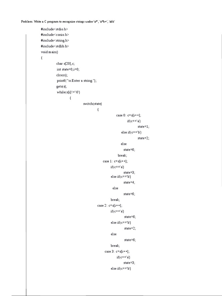 Compiler Lab | PDF | String (Computer Science) | Parsing