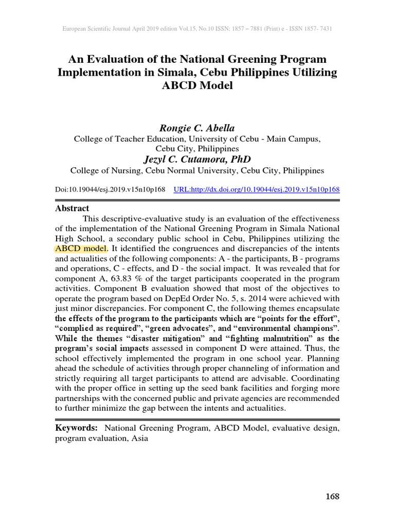 An Evaluation of The National Greening Program | PDF | Malnutrition ...