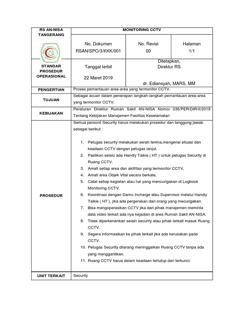Sop CCTV | PDF